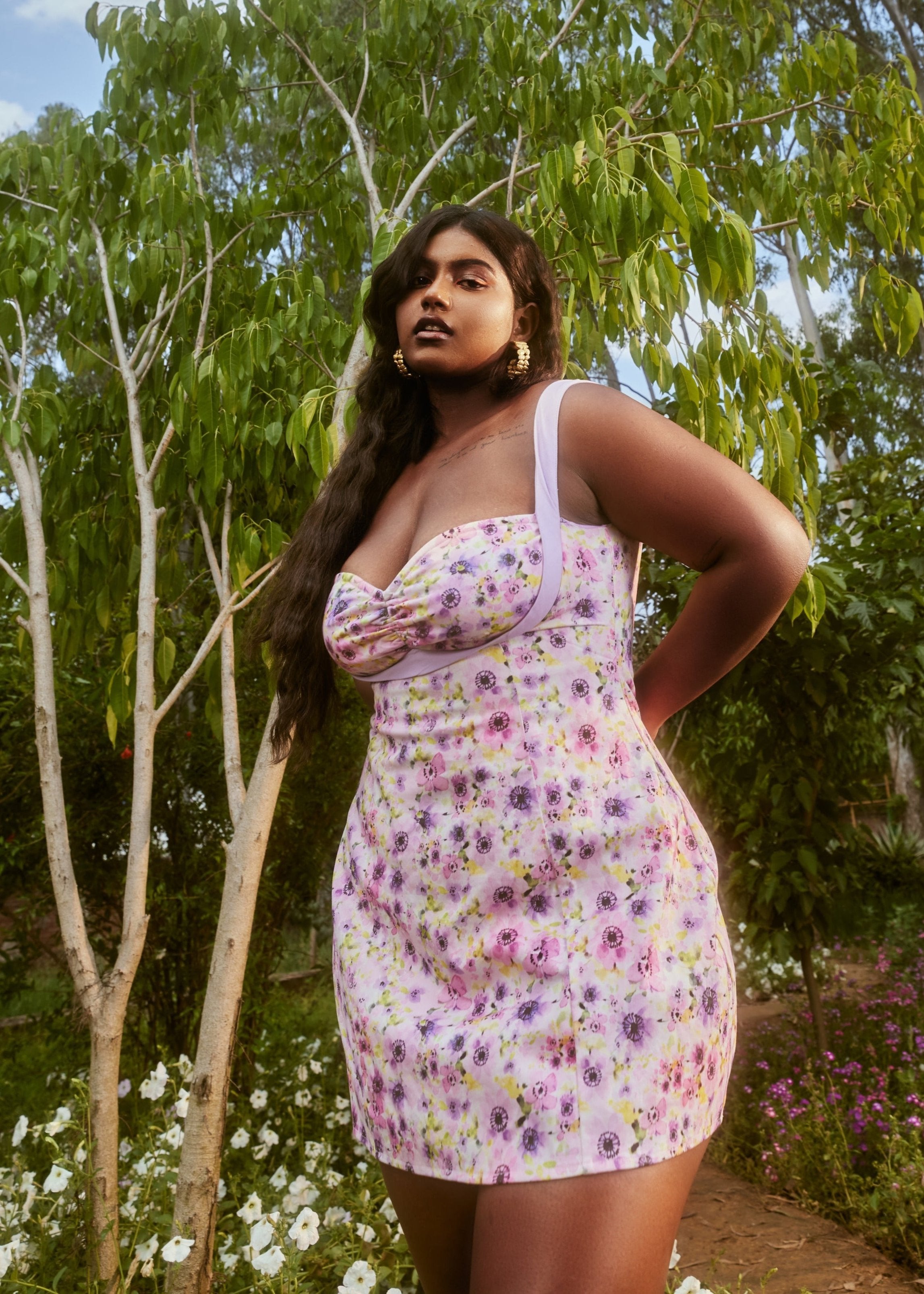 Floral lavender dress online – Lea Clothing Co.