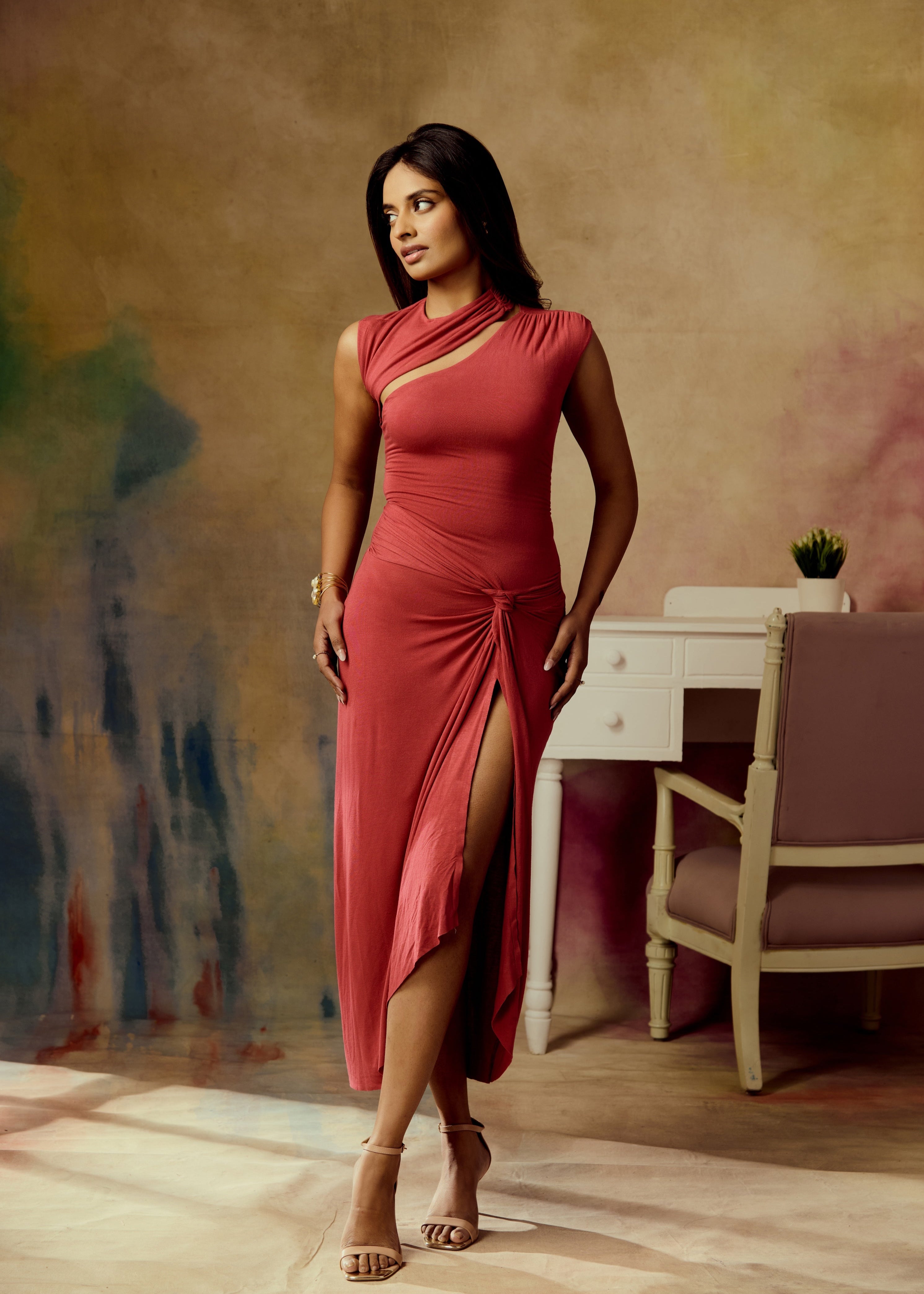 Hermine Red Bodycon Maxi Dress – Lea Clothing Co.